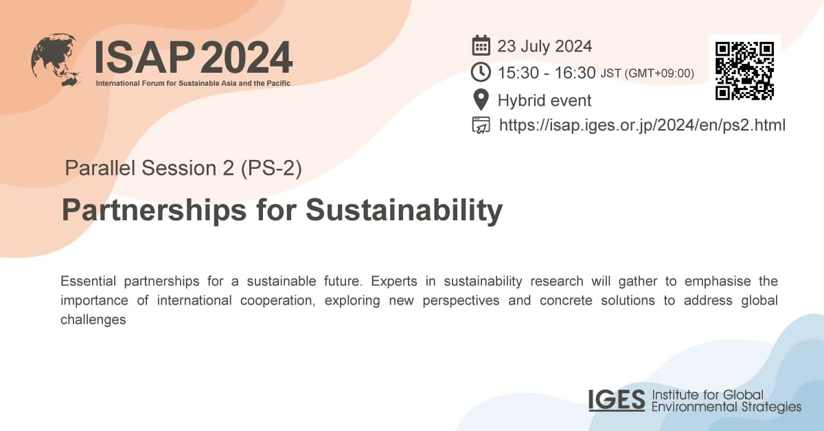 ISAP2024: Parallel Sessions 2 (PS-2) Partnerships for Sustainability